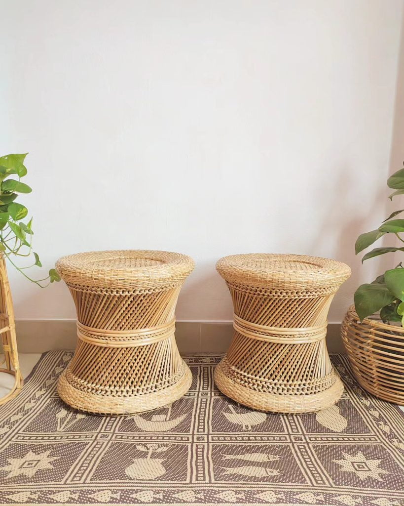 A002: Bengali CLASSIC SITTING STOOL/ MURAH - Bhumi Artisan