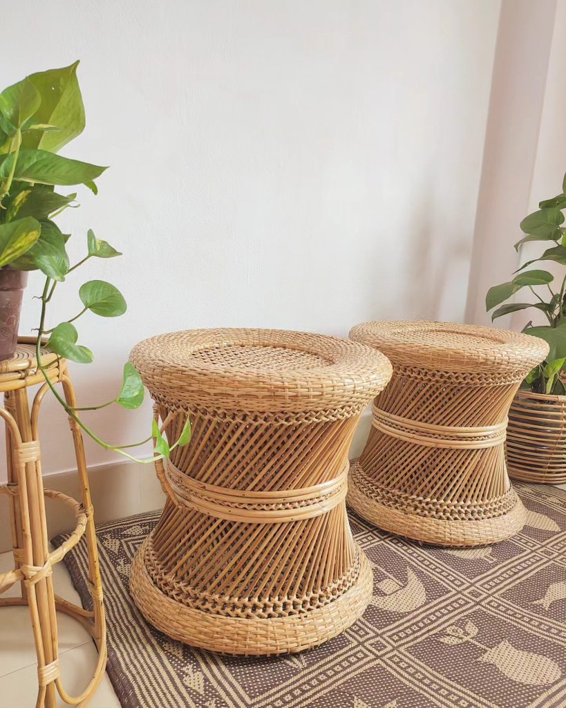 A002: Bengali CLASSIC SITTING STOOL/ MURAH - Bhumi Artisan